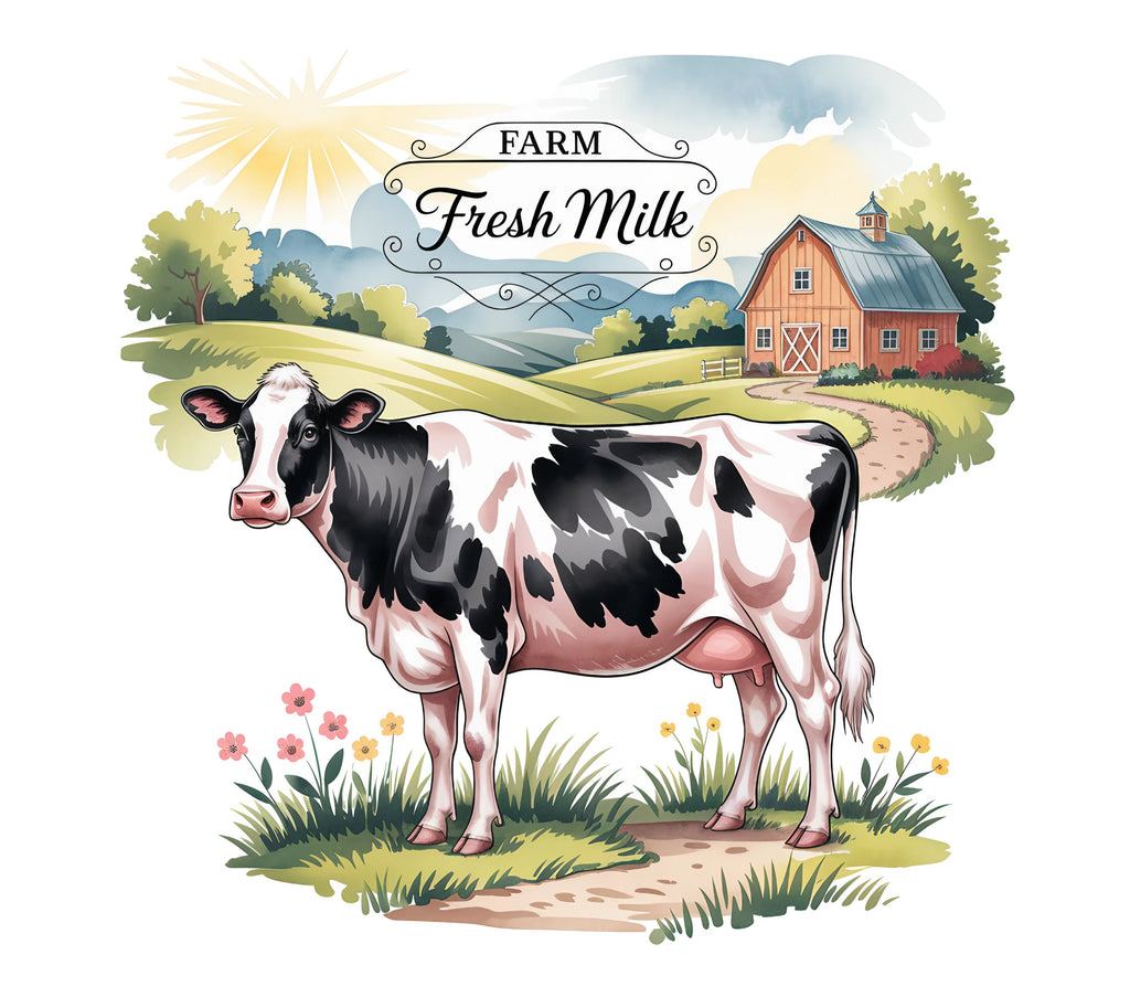 Watercolor Farm Fresh Milk Clipart – Merike & Co.